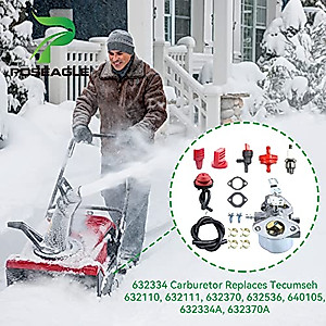 POSEAGLE 640054 Carburetor Replaces 640052, 640054, 640349, 640058, 640058A, Oregon 50-659, Rotary 14110 for Tecumseh HMSK80 HMSK90 HMSK100 LH318SA LH358SA 8HP 9HP 10HP Snowblower Generator Chipper