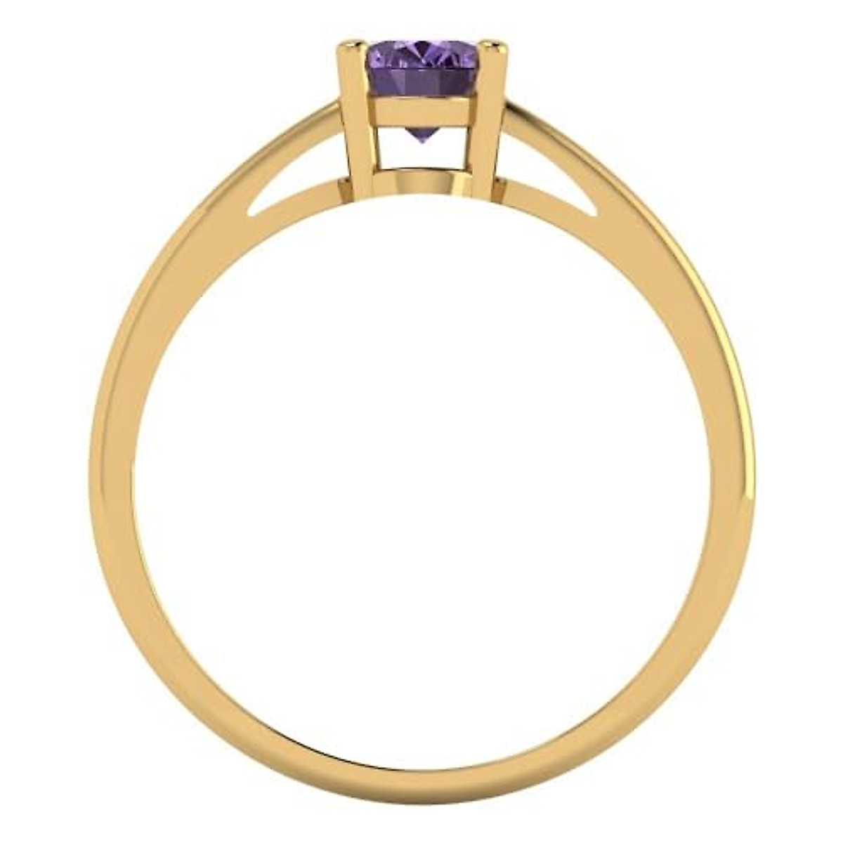 Clara Pucci 1.0 ct Oval Cut Solitaire Simulated Alexandrite Engagement Wedding Bridal Promise Anniversary Ring 18K Yellow Gold Size 9.5