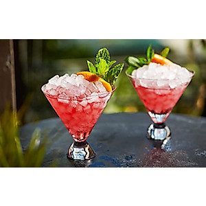 Stemless Martini Glasses Set of 4 (7.5 oz) – Cocktail Glasses for Any Drink – Luxury Party Hosting Margarita Glasses – Hand-Blown Crystal Martini Glasses – Elegant Home Glassware