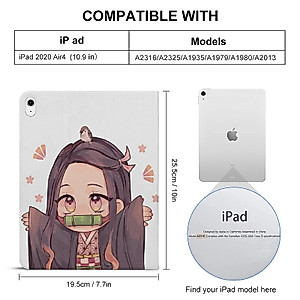 Anime Printing ​Case for iPad Air 5th Generation (2022) / iPad Air 4th (2020) 10.9 Inch with Pencil Holder, Premium Shockproof Imitation Leather Case with Auto Sleep/Wake (A)