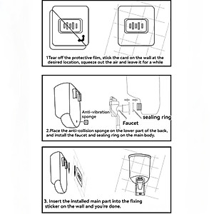 Suaetiai Mouthwash Dispenser For Bathroom, Wall Mounted Mouthwash Dispenser, 21oz Plastic Mouth Wash Container With Adhesive Hook And 2 Reusable Glass Cups/4 Pcs Label - 1 Pack