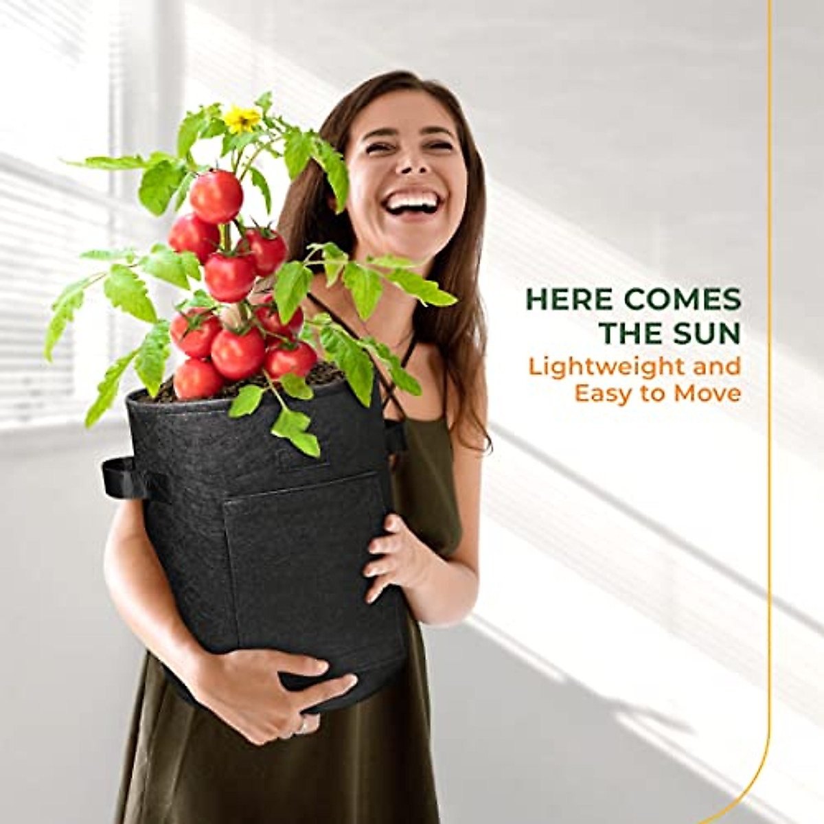 La Main Verte Potato Growing Containers, [5 Pack] 10 Gallon Potato Bags for Growing Potatoes, Non Woven Potato Pots for Growing Potatoes with [Bonus] Garden Gloves for Tomato, Vegetable and Fruits