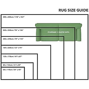 Chouhan International Natural Jute Wave Scalloped Rug Bohemian Rug Decor Rug Handwoven Rug Custom Rug Decorative Rug (Green-6x8 Ft)