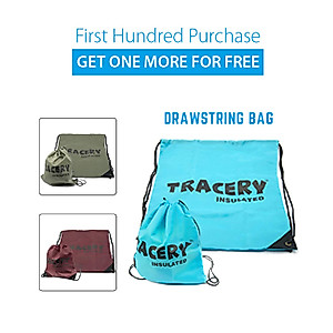 TRACERY 9 Can Lunch Bag Reusable Multipal Uses Folding Padded Tote Bag with Zip Closure (Daisy)