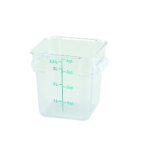 Winco Square Storage Container, 4-Quart,Clear