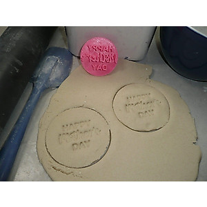 YNGLLC HAPPY MOTHERS DAY WORDS BLOCK SCRIPT FONT MOM MOMMY MAMA COOKIE STAMP EMBOSSER BAKING TOOL 3D PRINTED MADE IN USA PR4195, Pink