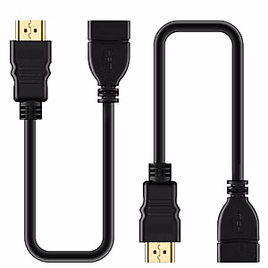 ELECTOP 1 ft HDMI Extender Male to Female Cable, 2 Pack, 4K HDMI 2.0, Supports 3D, Full HD, 2160p, Compatible Roku Stick, Fire TV Stick, PS4, HDTV, Monitor