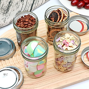 Woaiwo-q Mason Jars 8 oz Regular Mouth,30 Pack Canning Jars Jelly Jars With Airtight Lids, Ideal for Jam/Honey/DIY Projects/Wedding Favors/Shower Favors