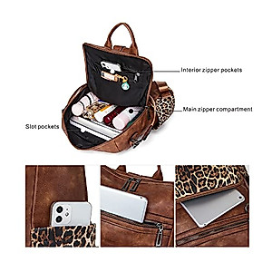 OPAGE Leather Backpack Purse for Women Fashion Tassel Ladies Shoulder Bags Designer Large Backpack Travel Bag