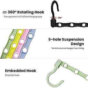 10 Pack Space Saving Hangers, Magic Closet Organization Clothes Hanger, Hanger Organizer for Closet, Closet Organizers and Storage for Room Wardrobe Heavy Clothes, Shirts ,Pants, Dresses, Coats