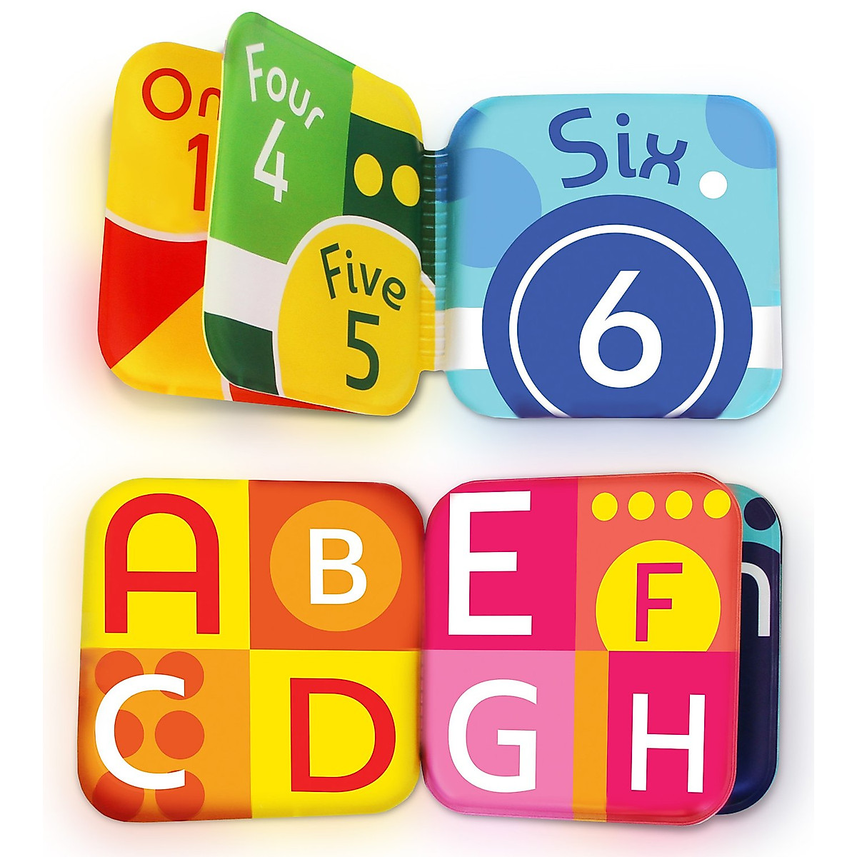 Floating Baby Bath Books Set of 4 - Bath Books for Babies, Infants - Waterproof, Mold-Free Bath Toys for Learning & Early Education (Fruit, Ocean, ABC, Numbers Books)