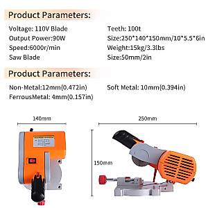 FULLHOLD 110v Mini Miter Cut-Off Saw Max 45 Degrees Cutting For Crafts Wood Copper Plastic Acrylic Aluminum Model Making (Black)