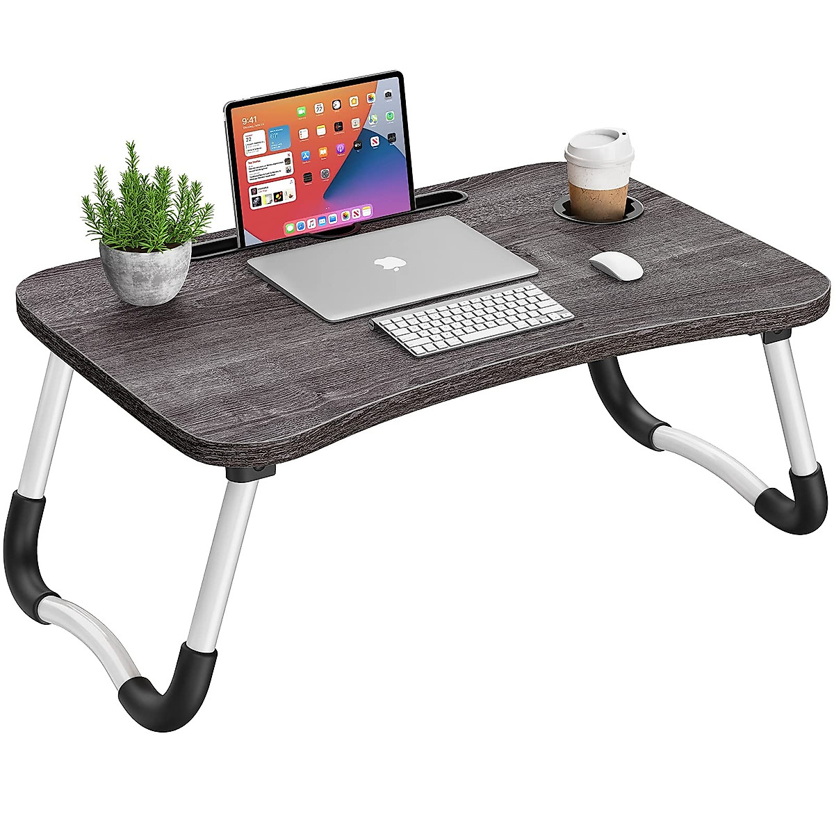Laptop Bed Desk Lap Tray: Large Portable Foldable laptray Computer bedtray Table for Writing Reading Eating Breakfast XXL lapdesk on Low Sitting Floor or Adult Laying Couch