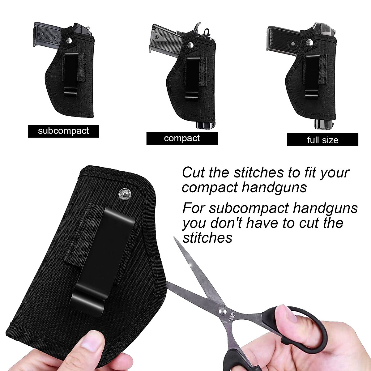 Universal Gun Holsters for Men Women, IWB/OWB 9mm Holsters for Pistols Right Left, 380 Gun Holster, Concealed Carry Holster Fits S&W M&P Shield Glock 17 19 26 27 42 43 Revolver, Similar Handguns