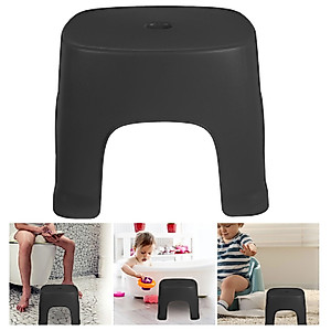 STOBAZA Step Stool for Kids Plastic Step Ladder Compact Foot Stool Foldable Step Riser for Adults Kitchen Bathroom Living Room Black - 8.06X7.66X6.29in