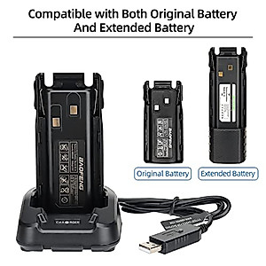 Baofeng USB Cable Battery Charger with Indicator Light for Portable Baofeng UV-82 UV-82HP UV-82L Series Two-Way Radios