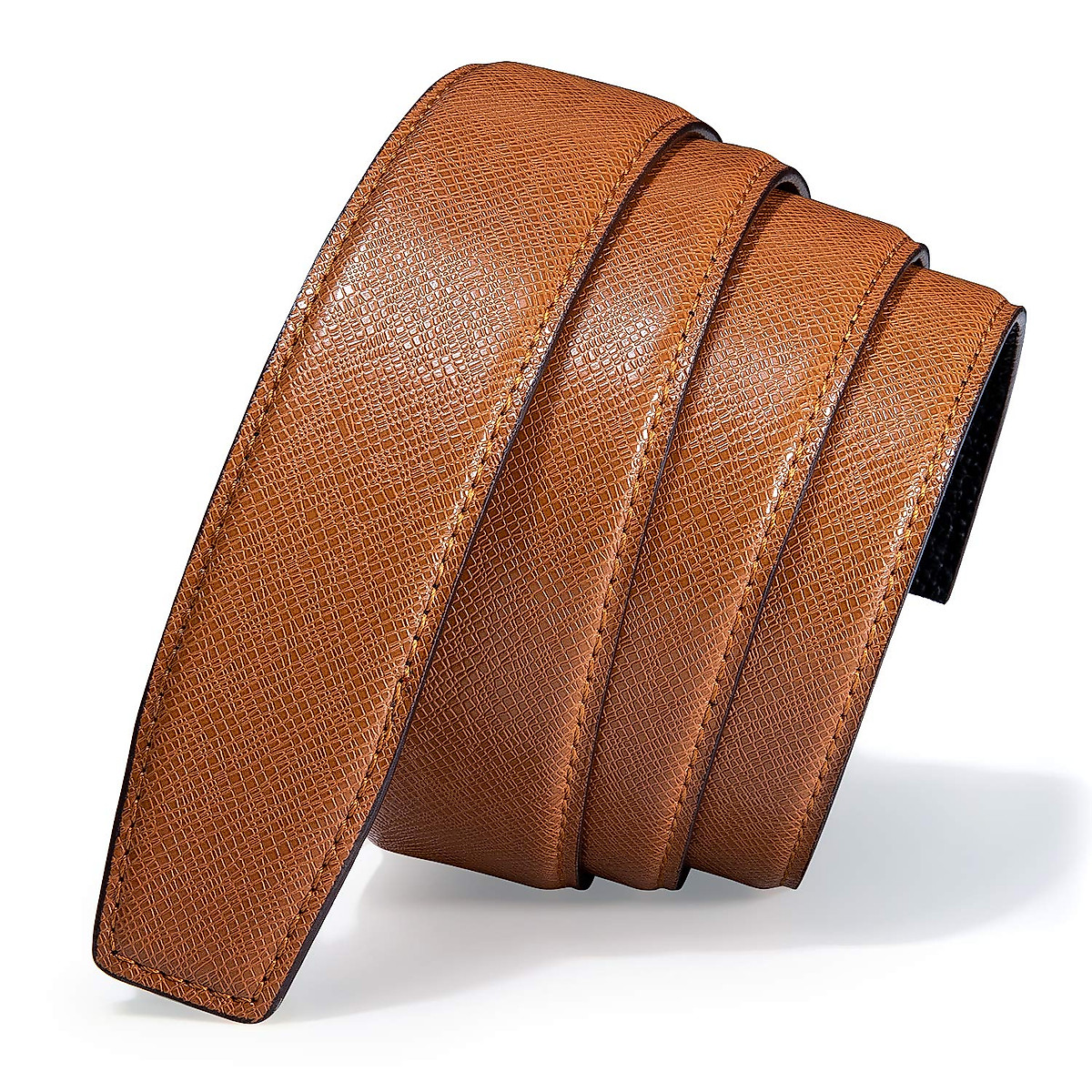 Barry.Wang Mens Belt Leather 2pack,Slide Ratchet Belt Buckle Dress Casual Gift Adjustable,Trim to Fit