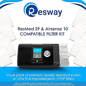 Premium Resway Disposable Hypoallergenic CPAP Filters | Compatible with ResMed S9 and Airsense 10 | Ultra Fine Filters for Smoke, Dust, Pollen | 20 Replacement Filters