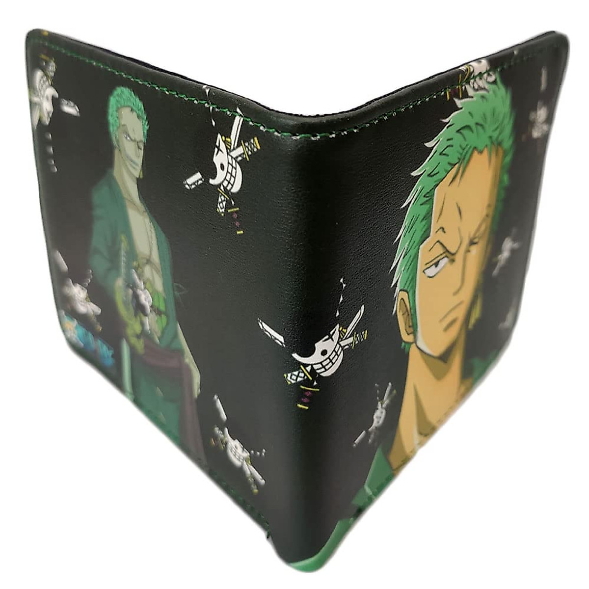 JCvCX Green Pattern PU Leather Short Wallet Bifold Cash Purse Card Hold