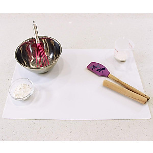 Webake Extra Large Silicone Mat For Countertop, Multipurpose Nonstick Heat Resistant Mat 23.6" x 15.7" for Baking, Rolling Dough, Fondant, Resin Expoxy, Craft, Jewerly (White)