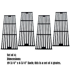 Direct Store Parts DC114 (4-Pack) Polished Porcelain Coated Cast Iron Cooking Grid Replacement for Chargriller, King Griller Gas Grill (4)
