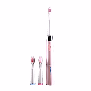 SONICETY Electric Toothbrush HI-503 (Value Pack Includes 3 Brushheads) (Pink)