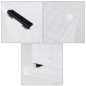 Neadas 50 Quart Plastic Storage Bins with Lids and Wheels, Large Clear Plastic Storage Totes, 4 Pack