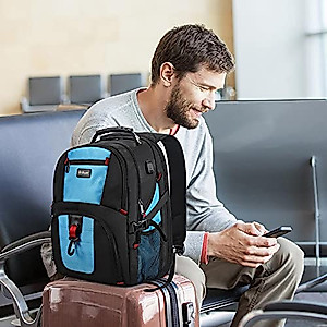 ANKUER Extra Large Travel Backpack for Men Women: 17 in Laptop Backpacks for School, Anti Theft TSA Travel Bag with USB Charging Port, Business Computer Bag (Blue)