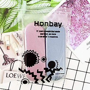 Honbay 2PCS Metal Hinged Tin Box Small Pen Case Home Organizers for Pen Pencil Makeup Brushes (2 Color)