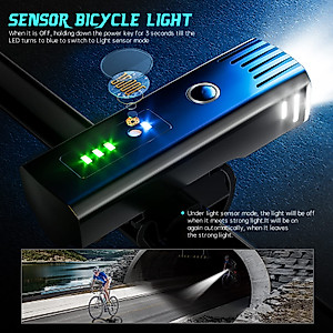 IPSXP 3000 Lumens Bike Light Set USB Rechargeable Bicycle Front Headlight and Back Taillight 4 Light Modes Easy to Install for Men Women Kids Road Mountain Cycling