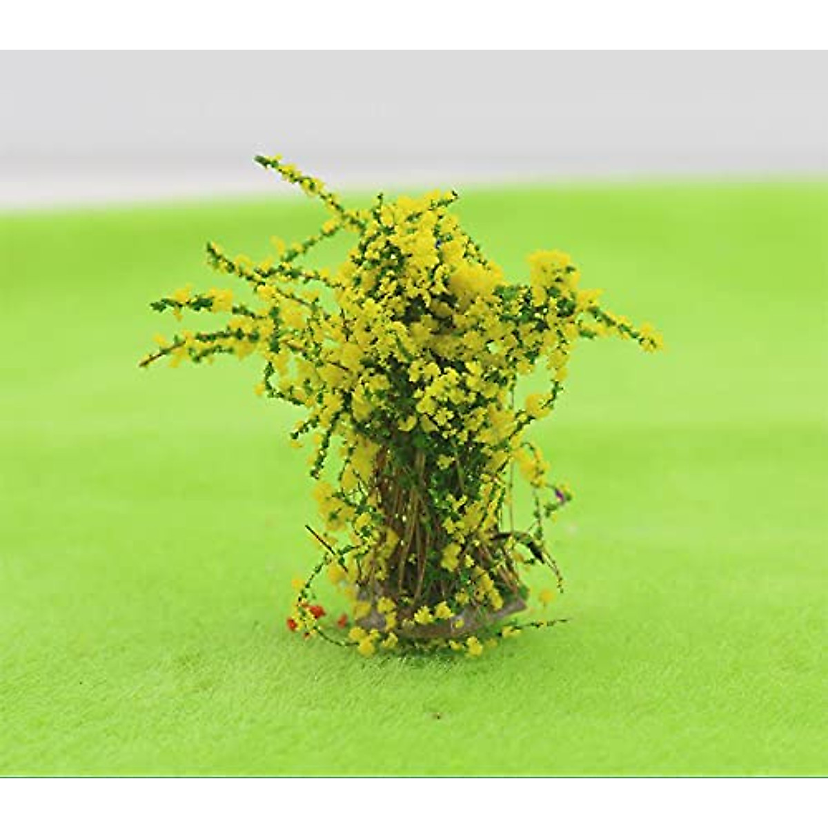 Warmtree 8 Pcs DIY Miniature Colorful Flower Cluster Miniature Shrubs Bushes Static Grass Tufts for Train Landscape Railroad Scenery Sand Military Layout Model Miniature Bases and Dioramas