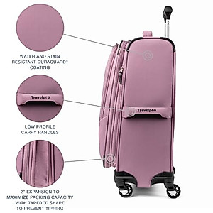 Travelpro Maxlite 5 Softside Expandable Luggage with 4 Spinner Wheels, Lightweight Suitcase, Men and Women, Orchid Pink Purple, Carry-On 21-Inch