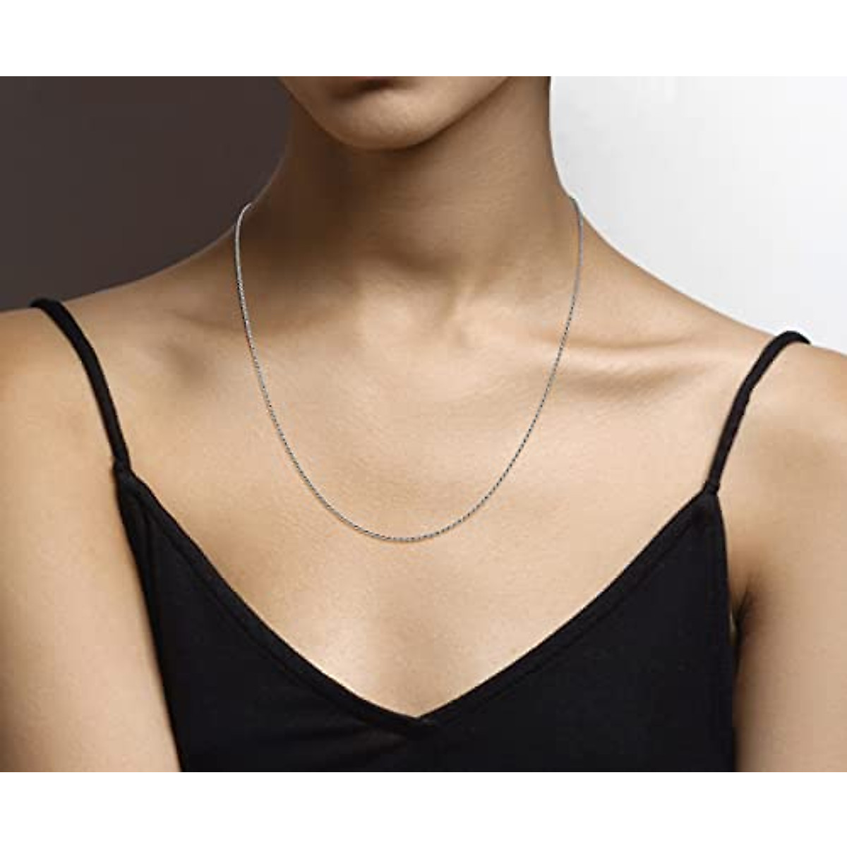 Miabella Solid Rhodium Plated 925 Sterling Silver Italian 1.5mm Diamond-Cut Braided Rope Chain Necklace for Men Women, Made in Italy (Length 22 Inches)