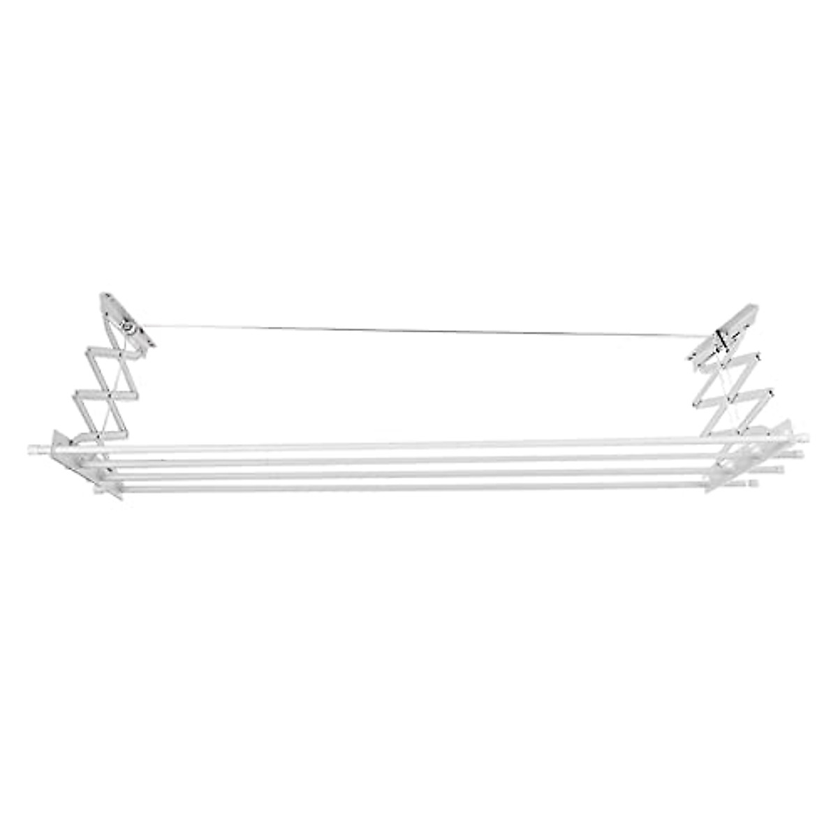 Qiilu Ceiling Clothes Drying Rack Fixed to Ceiling Clothes Drying Rack Iron Multifunction Retractable Wall Mounted Drying Laundry Rack Clothes Hanger Indoor