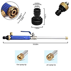 OCCS Magic Hydro High Pressure Power Washer | 2 Brass Nozzles | Hose End Hydro Water Jet Washer Wand | Hydrojet | Glass Cleaner | Garden Sprayer Attachment | Window Car Cleaning Outdoor Washings