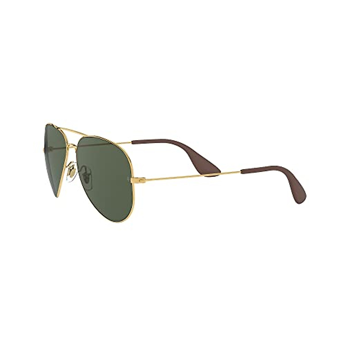 Ray-Ban RB3558 Aviator Sunglasses, Gold/Dark Green, 58 mm