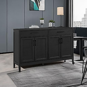 Crosley Furniture Milo Modern Sideboard Buffet Cabinet with Storage Cabinets and Drawers, Kitchen, Dining, Black
