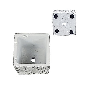 Dahlia Wood Grain Like Handmade Concrete Succulent Planter/Plant Pot/Flower Pot/Bonsai Pot, Cube