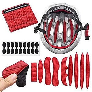 Bike Helmet Padding Kit, Universal Bicycle Helmet Replacement Foam Pads Set Helmet Cushions for Bike Cycling Motorcycle Helmet (Set of 2 Black)