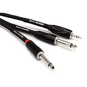 Roland Black Series Interconnect Cable, 3.5mm TRS to Dual 1/4-Inch, Y Cable, 15-Feet