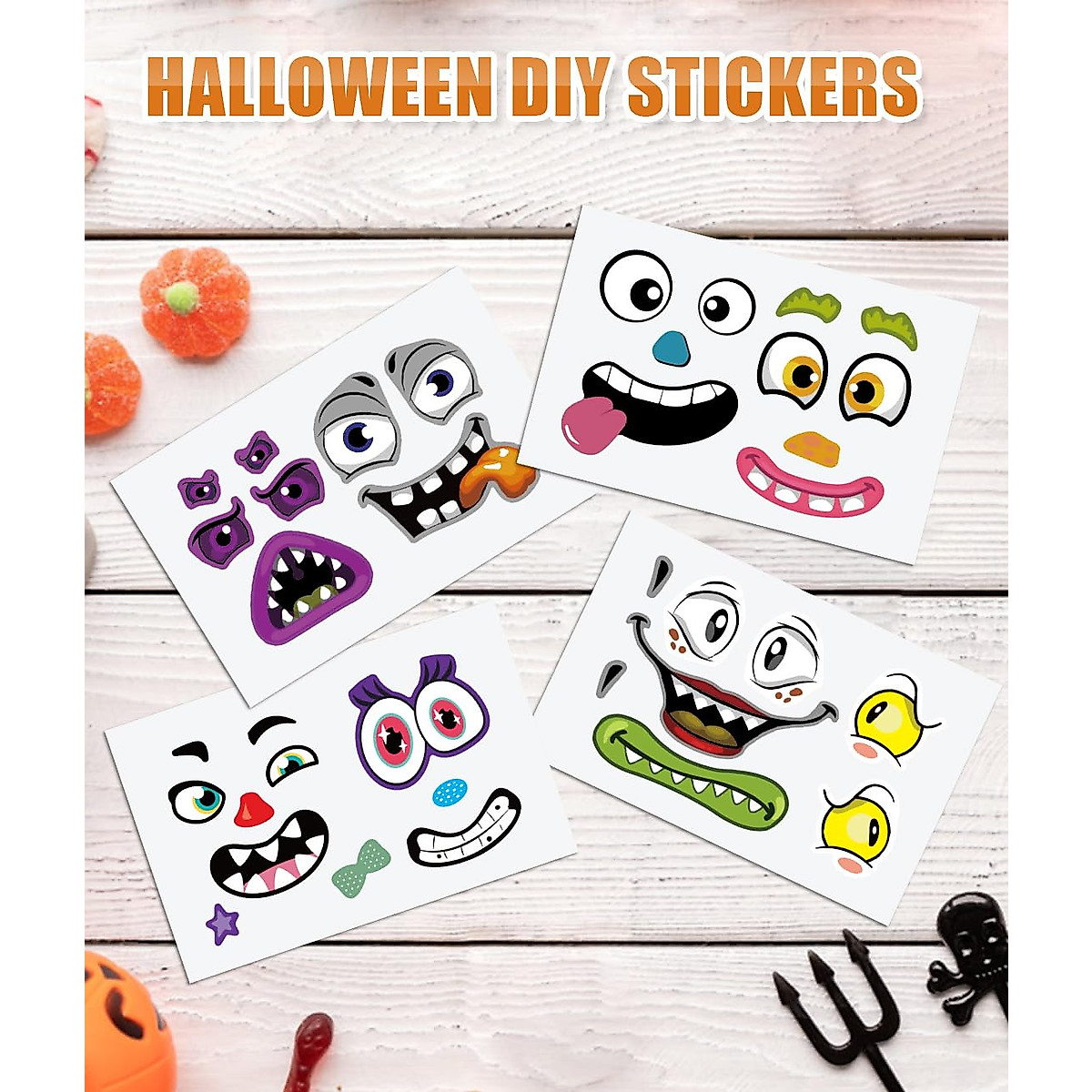 FUNNYB&G Pumpkin Carving Tools Kit Halloween - 16 PCS Professional Pumpkin Carving Set For Kids Or Adults - 8 PCS Stainless Steel Carving Tools Halloween Decoration Stickers and LED Pumpkin Lights