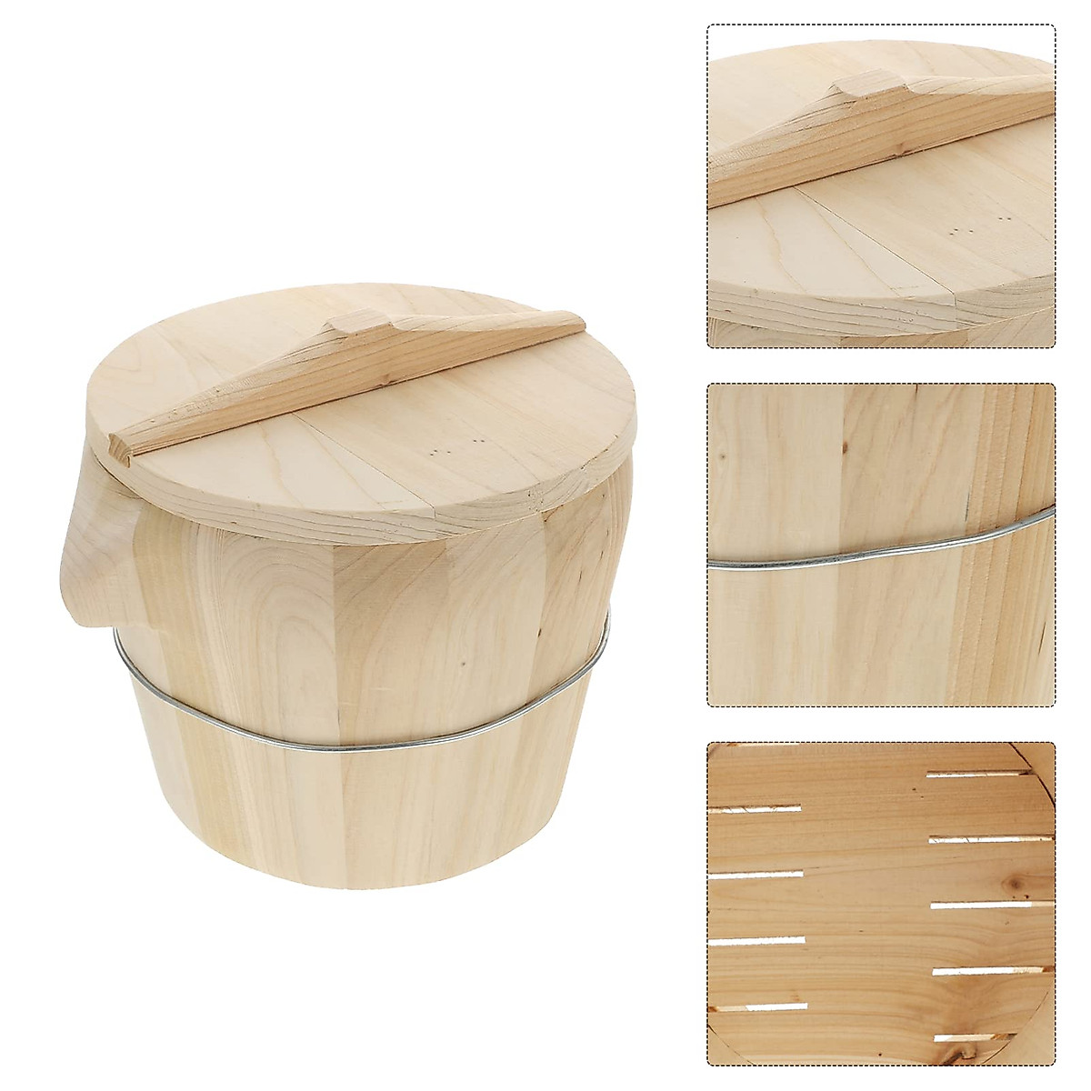 DOITOOL Veggie Steamer 1pc Steam Bucket Wood Household Dumpling Pot Rice Steamer Baskets