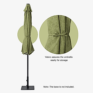 Tempera 9 ft Patio Umbrella Outdoor Table Market Umbrellas with 2-year Nonfading Canopy, 8 Sturdy Ribs and Push Button Tilt & Crank for Deck Pool Garden Lawn and Balcony