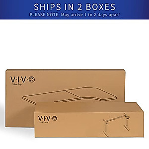 VIVO Electric Height Adjustable L Shaped 58 x 35 inch Corner Standing Desk, Black Reversible Table Top, Black Frame, Workstation with Memory Control Pad, DESK-KIT-1BRB