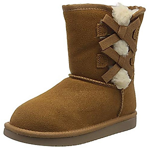 Koolaburra by UGG Girls' Victoria Short Fashion Boot, Chestnut, 04 Youth US Big Kid