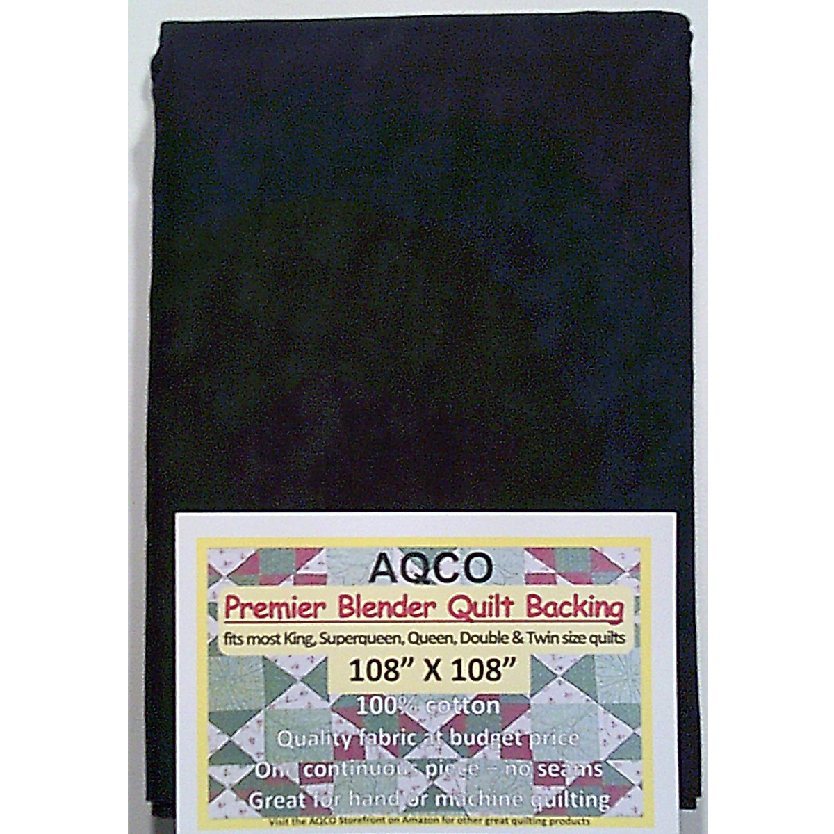 Premier Quilt Backing, King, Seamless, Blender Black, 108"x108", by AQCO