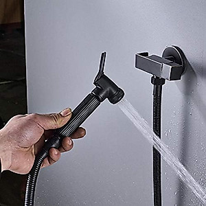 Bidet Sprayer Head Wall Mounted Bathroom Bidet Faucet Shower Faucet Toilet Bidet Muslim Brass Washer Tap-Black Bronze Bidet