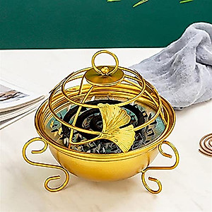 XJXJ Mosquito Coil Holder | Metal Incense Burner | Portable Insect Repellent | Home Garden Fragrance Aromatherapy | Includes Lid and Handle