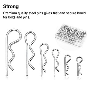 Exqutoo 30 Pcs Zinc Plated Steel Hair Pin Assortment Kit Clips for Hitch Pin Lock System