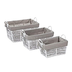 Home Zone Living VS19450E Nursery Basket, White/Grey